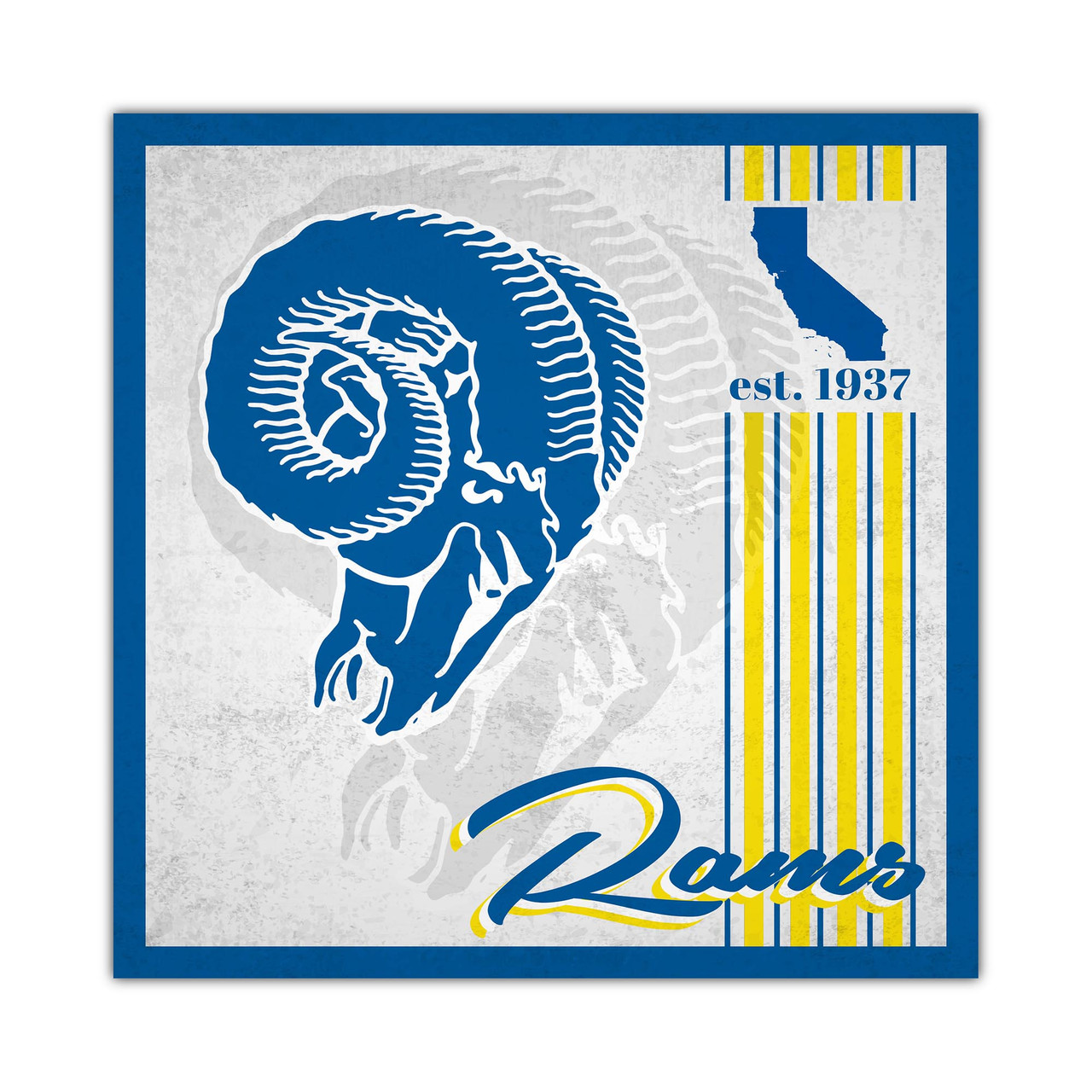 Los Angeles Rams Sign Wood 10x10 Album Retro Design - Sports Fan Shop