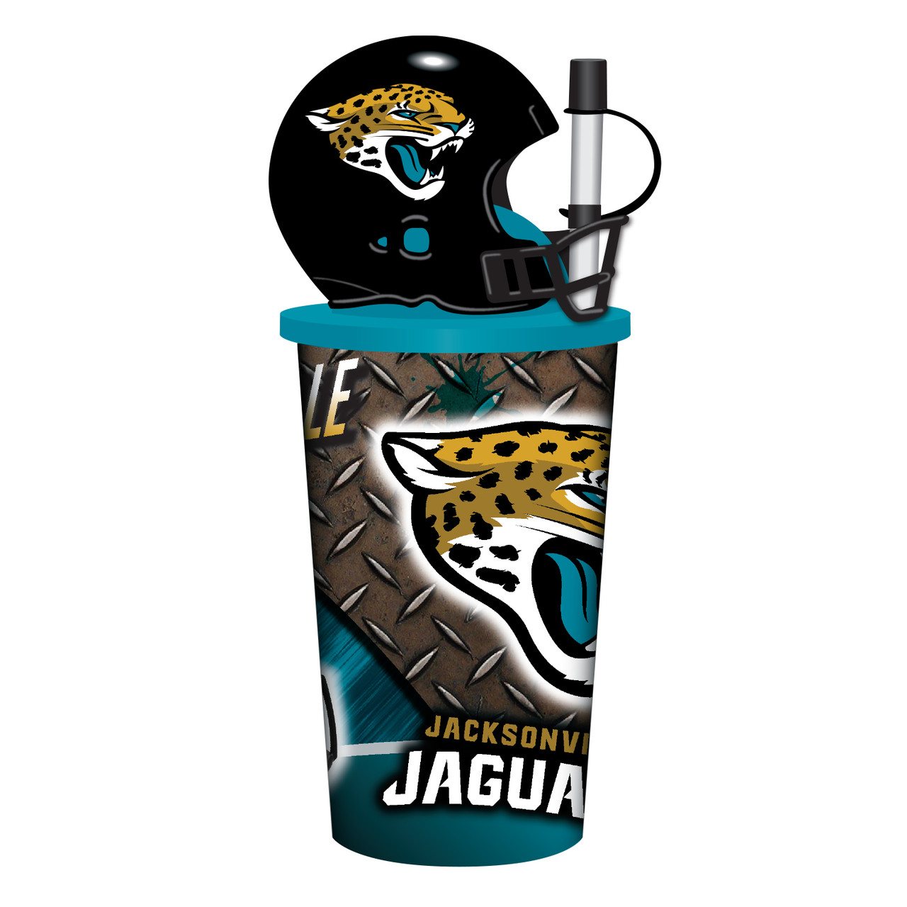 Jacksonville Jaguars Helmet Cup 32oz Plastic with Straw - Sports Fan Shop