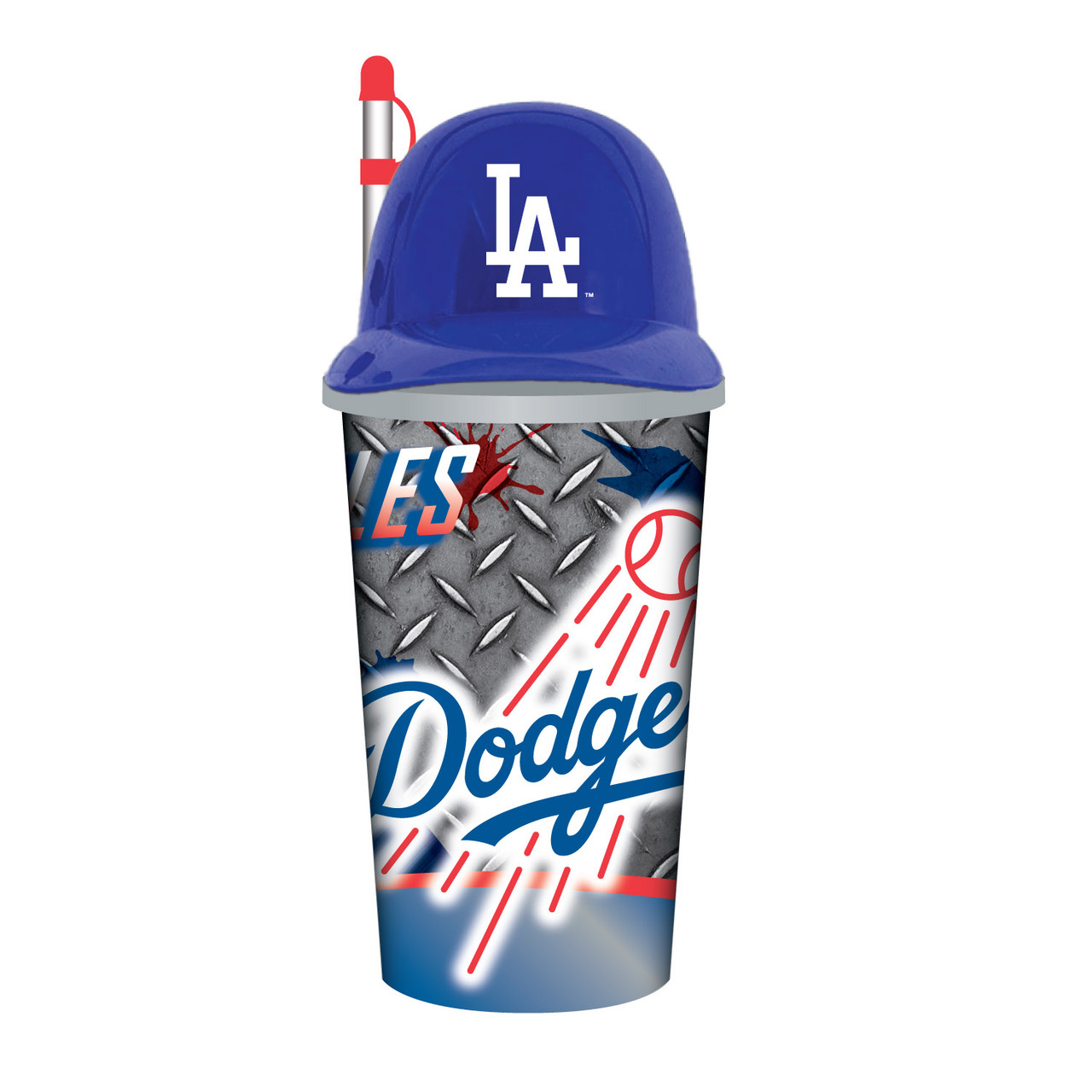 Los Angeles Dodgers Helmet Cup 32oz Plastic with Straw - Sports Fan Shop
