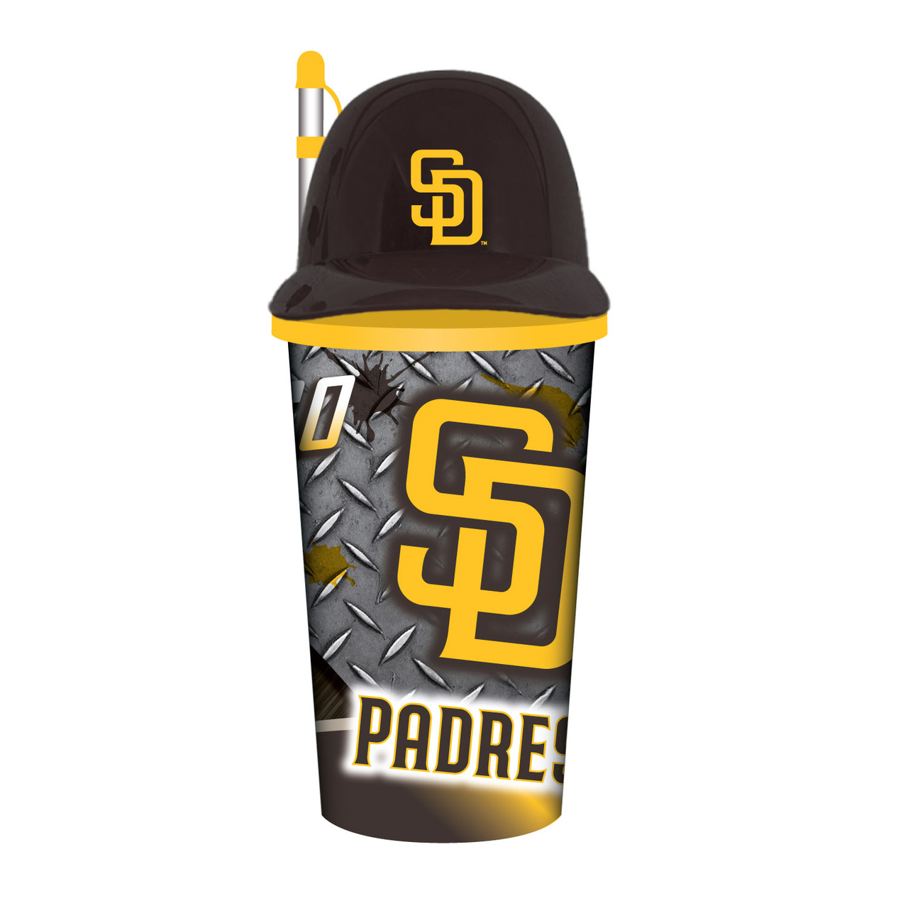 San Diego Padres Helmet Cup 32oz Plastic with Straw - Sports Fan Shop