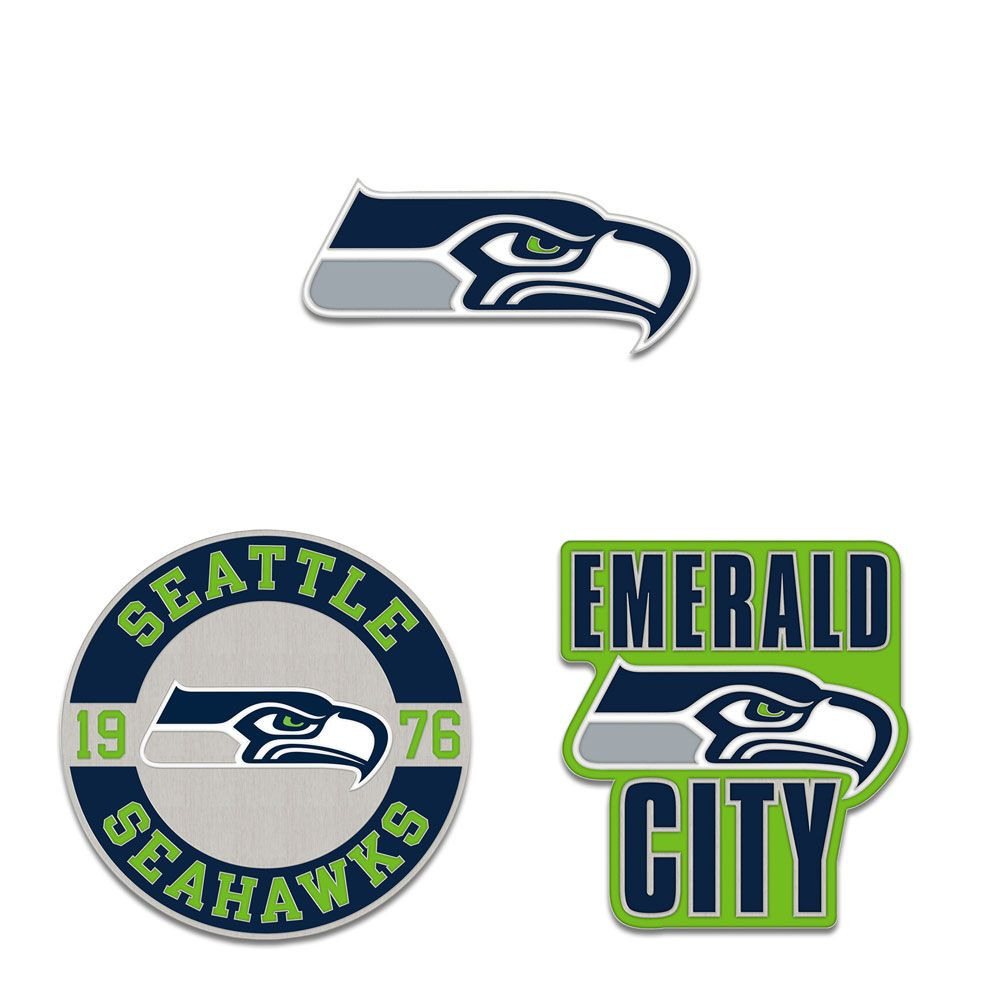 Seattle Seahawks Enamel Pin Set 3 Piece - Sports Fan Shop