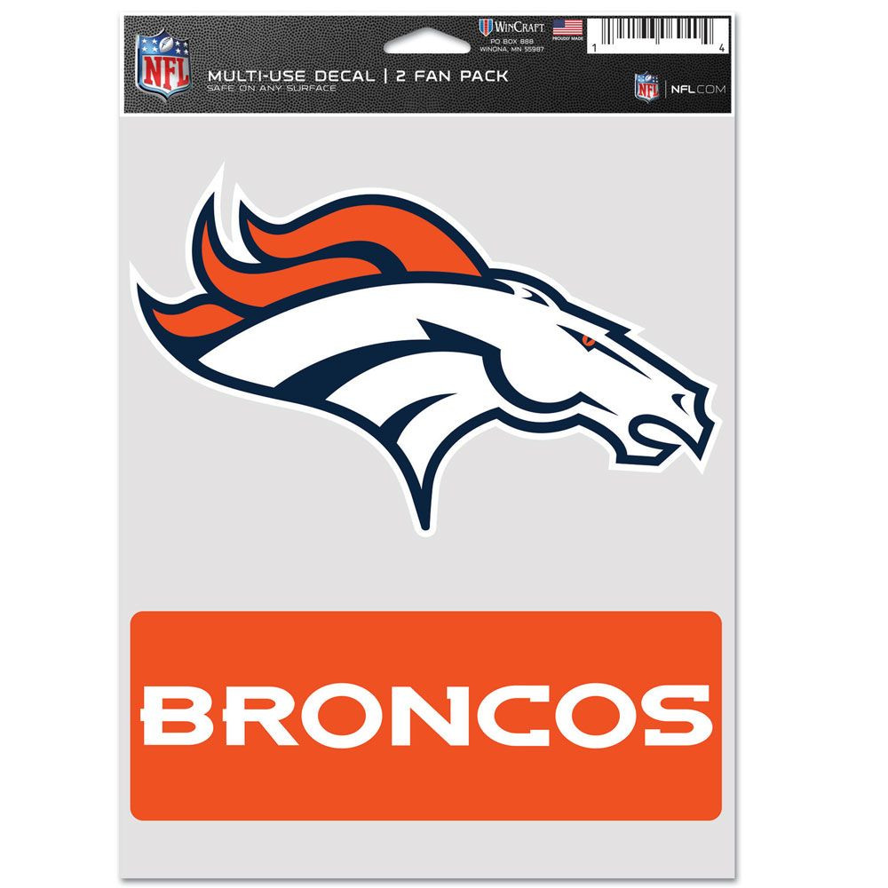 Denver Broncos Decal Multi Use Fan 2 Pack - Sports Fan Shop