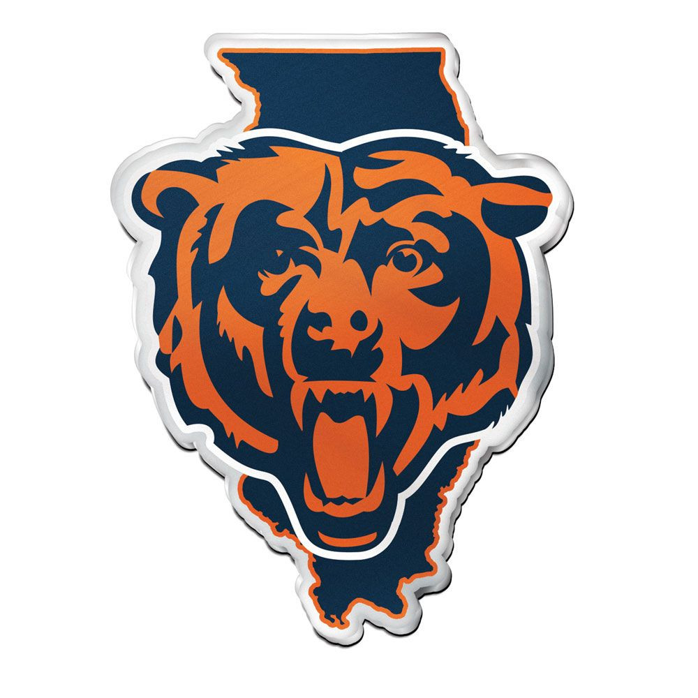 Chicago Bears Auto Emblem Acrylic State Shape - Sports Fan Shop