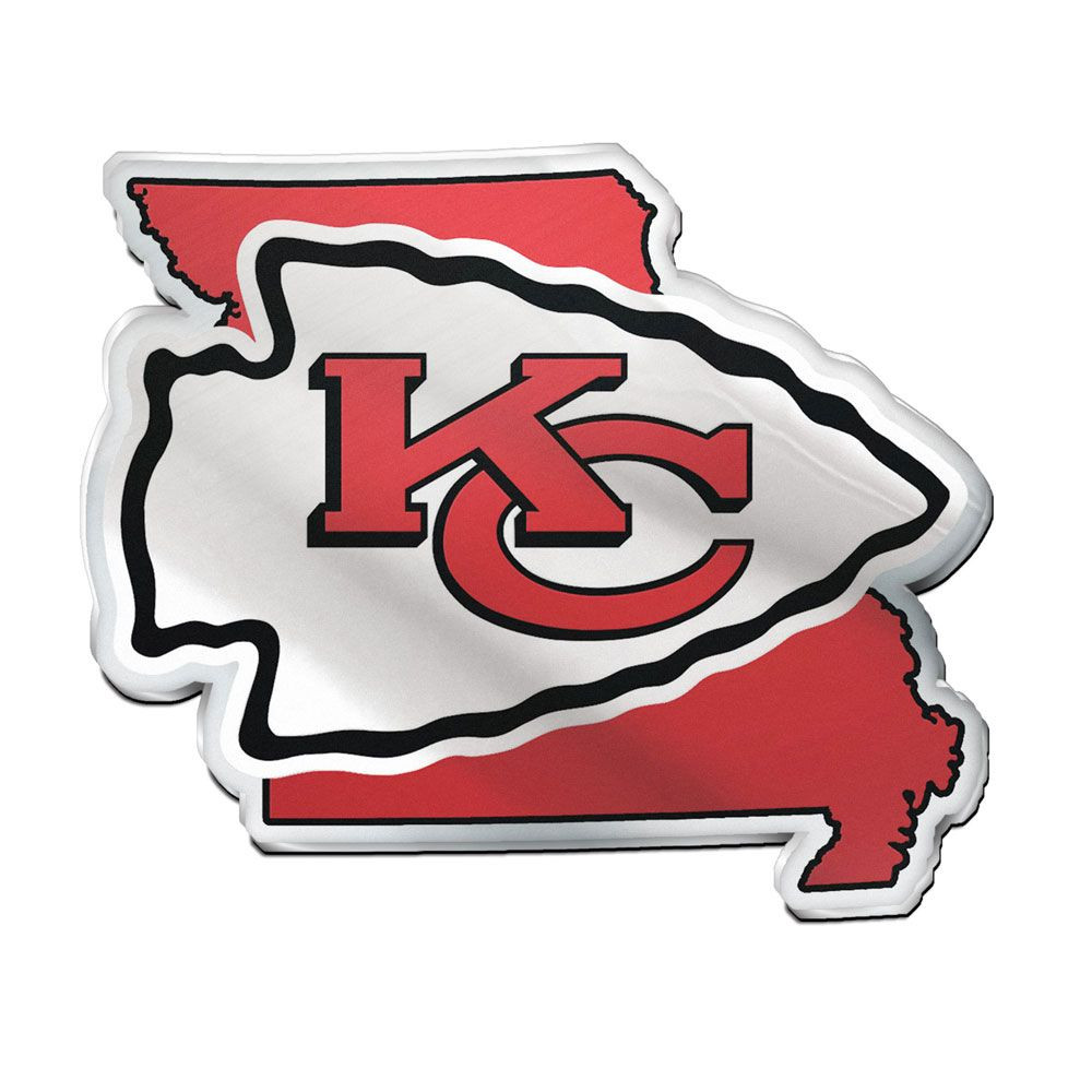 Kansas City Chiefs Auto Emblem Acrylic State Shape - Sports Fan Shop