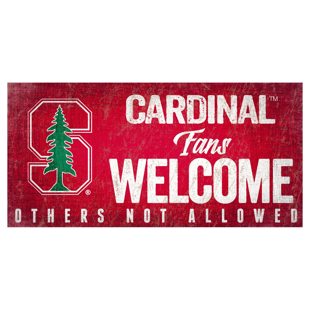 Stanford Cardinal Sign Wood 12x6 Fans Welcome Design - Sports Fan Shop
