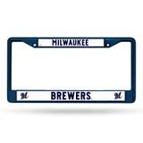 Milwaukee Brewers License Plate Frame Metal Navy - Sports Fan Shop