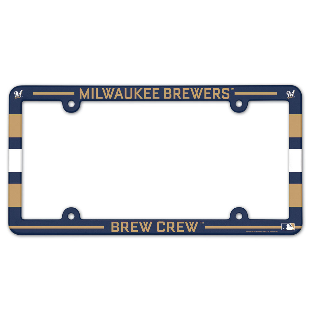 Milwaukee Brewers License Plate Frame Metal Navy - Sports Fan Shop