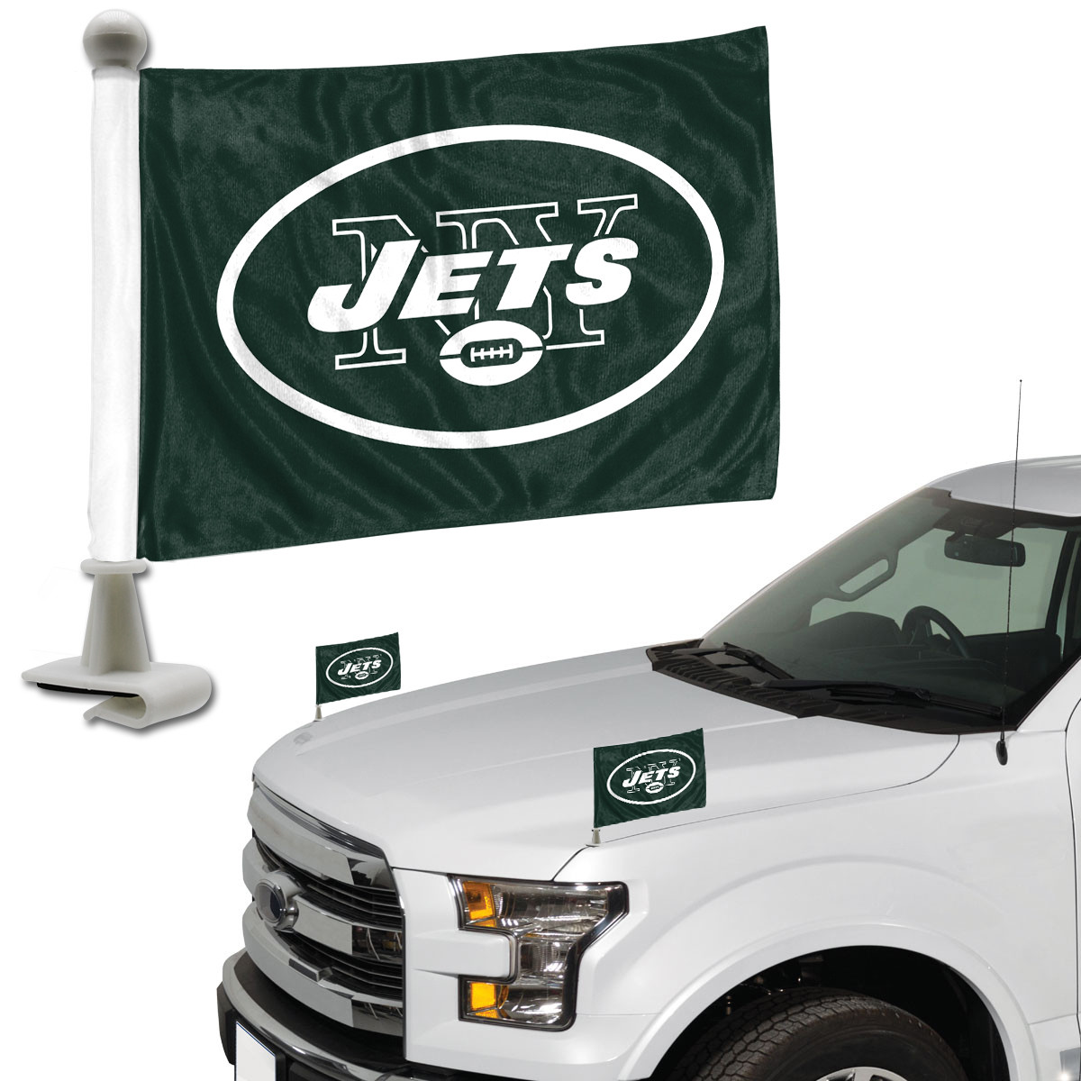 New York Jets Flag Set 2 Piece Ambassador Style - Sports Fan Shop