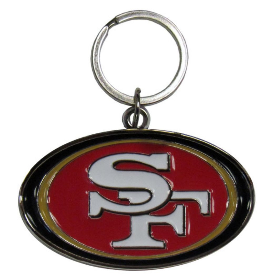 San Francisco 49ers Chrome Logo Cut Keychain - Sports Fan Shop