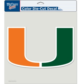 Miami Hurricanes Decal 8x8 Die Cut Color - Sports Fan Shop