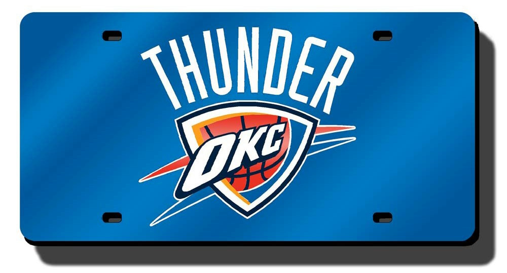 Oklahoma City Thunder License Plate Laser Cut Blue - Sports Fan Shop