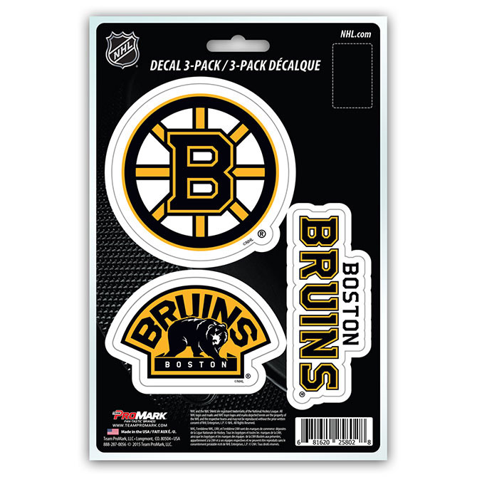 Boston Bruins Decal Die Cut Team 3 Pack - Sports Fan Shop