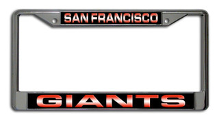 San Francisco Giants License Plate Frame Laser Cut Chrome Black with ...