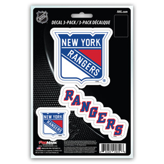New York Rangers Decal Die Cut Team 3 Pack - Sports Fan Shop