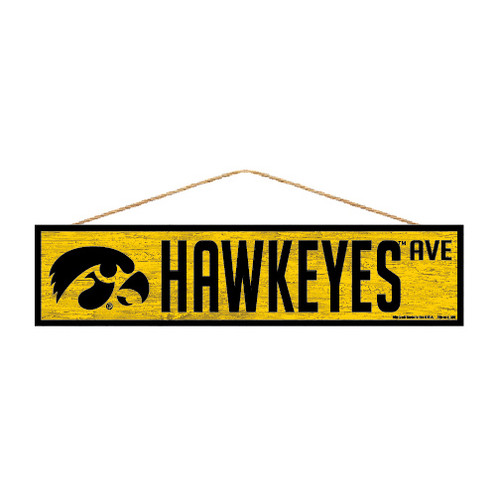 Iowa Hawkeyes Sign Wood 12 Inch Round State Design - Sports Fan Shop