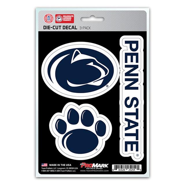 Penn State Nittany Lions Decal Die Cut Team 3 Pack - Sports Fan Shop