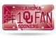 Oklahoma Sooners License Plate Laser Cut Silver - Sports Fan Shop