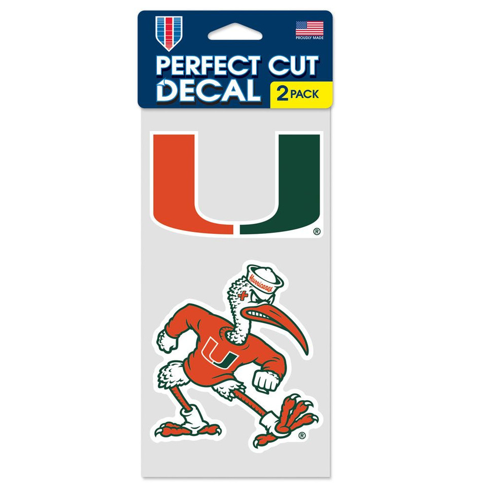 Miami Hurricanes Set of 2 Die Cut Decals - Sports Fan Shop