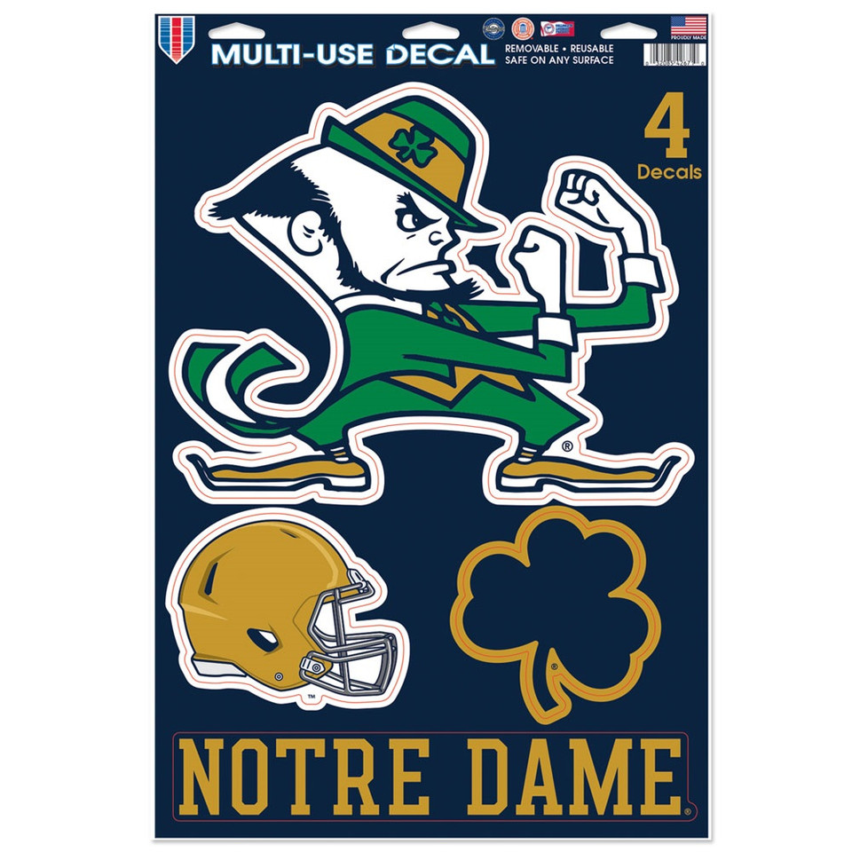 Notre Dame Fighting Irish Decal 11x17 Multi Use - Sports Fan Shop