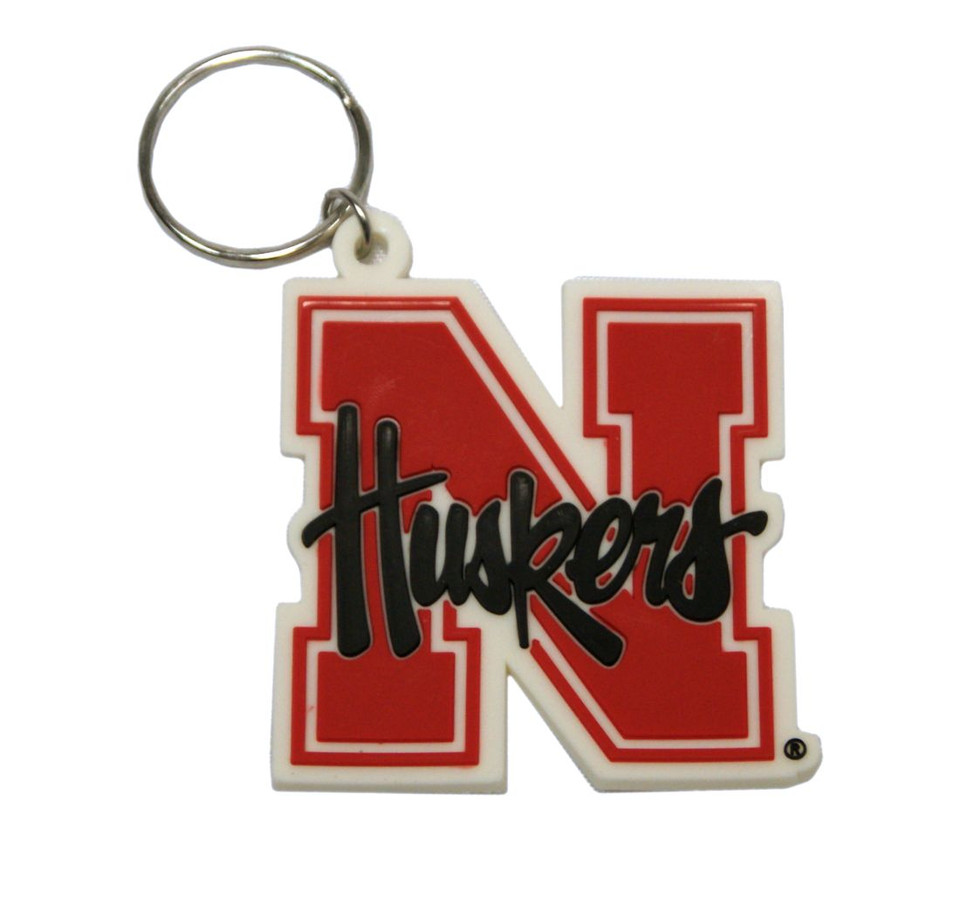 Nebraska Cornhuskers Keychain Rubber Script Logo CO - Sports Fan Shop