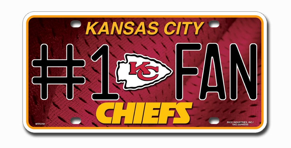Kansas City Chiefs License Plate #1 Fan - Sports Fan Shop