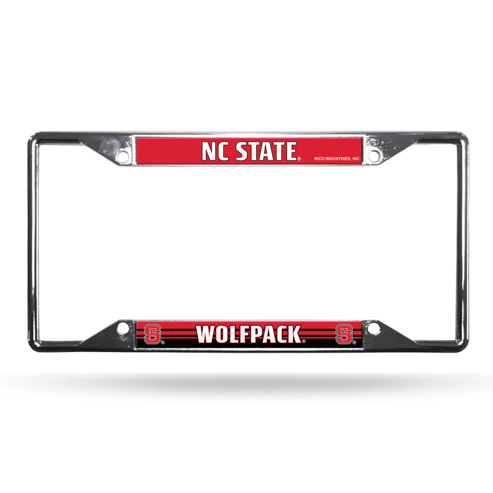 North Carolina State Wolfpack License Plate Frame Chrome EZ View ...