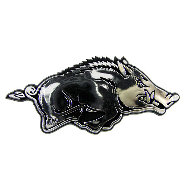 Arkansas Razorbacks Auto Emblem - Silver - Sports Fan Shop