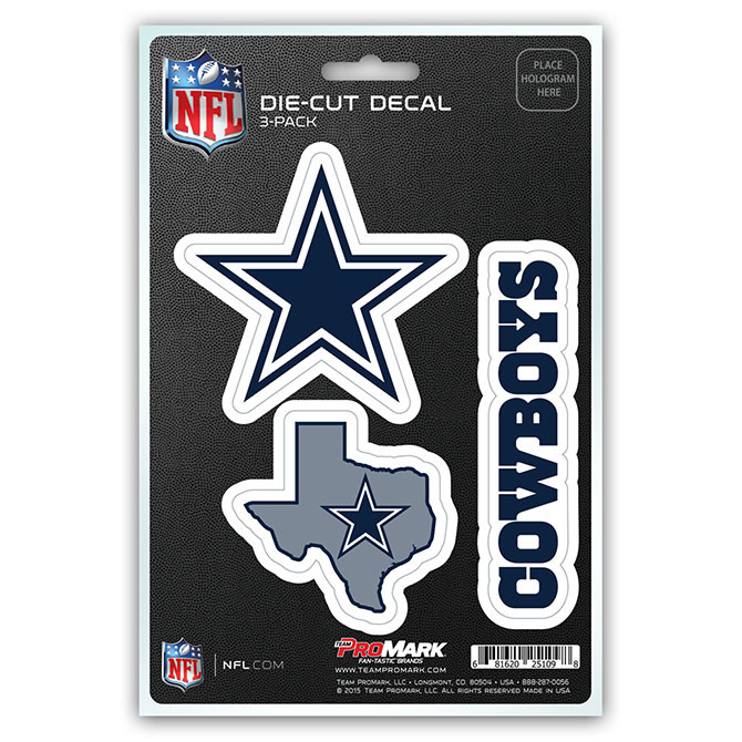 Dallas Cowboys Decal Die Cut Team 3 Pack - Sports Fan Shop