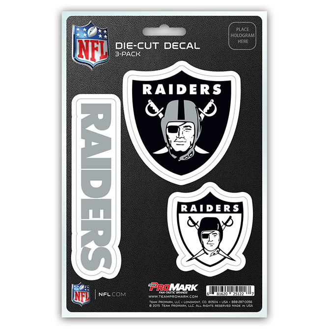 Las Vegas Raiders Decal Die Cut Team 3 Pack - Sports Fan Shop