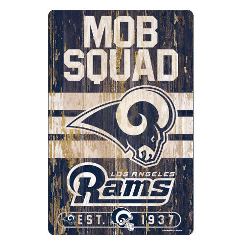 Los Angeles Rams Sign 11x17 Wood Slogan Design - Sports Fan Shop