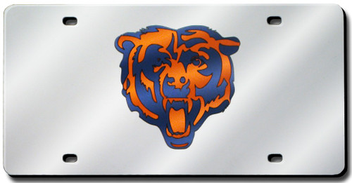 Chicago Bears License Plate Laser Cut Silver - Sports Fan Shop