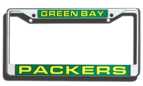 Green Bay Packers License Plate Frame Laser Cut Chrome - Sports Fan Shop