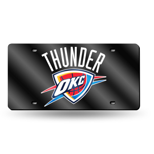 Oklahoma City Thunder License Plate Laser Cut Black - Sports Fan Shop