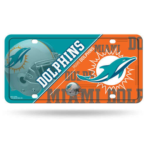 Miami Dolphins License Plate Metal - Sports Fan Shop