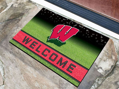 Wisconsin Badgers Door Mat 18x30 Welcome Crumb Rubber - Sports Fan Shop