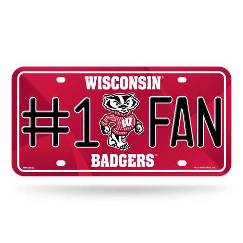 Wisconsin Badgers License Plate #1 Fan - Sports Fan Shop