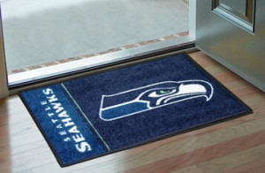 Seattle Seahawks Rug 19x30 Starter Style Logo Design - Sports Fan Shop