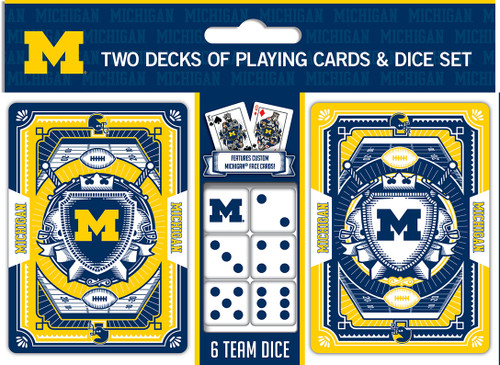 Michigan Wolverines Playing Cards and Dice Set - Sports Fan Shop