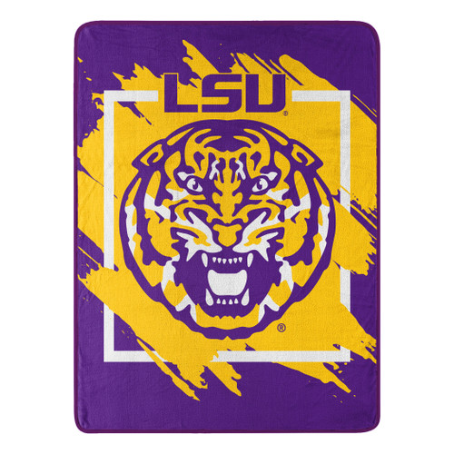 LSU Tigers Blanket 46x60 Micro Raschel Dimensional Design Rolled ...