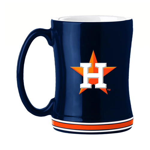 Houston Astros Coffee Mug 14oz Sculpted Relief Team Color - Sports Fan Shop