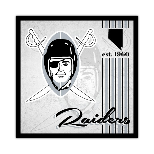 Las Vegas Raiders Sign Wood 10x10 Album Retro Design - Sports Fan Shop