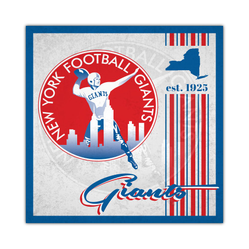 New York Giants Sign Wood 10x10 Album Retro Design - Sports Fan Shop