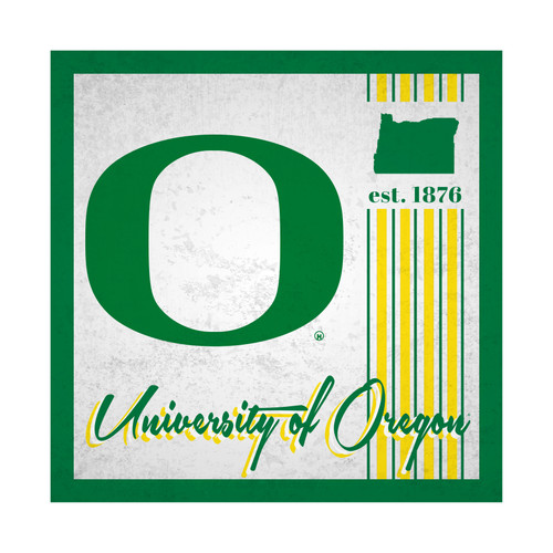 Oregon Ducks Sign Wood 10x10 Album Retro Design - Sports Fan Shop