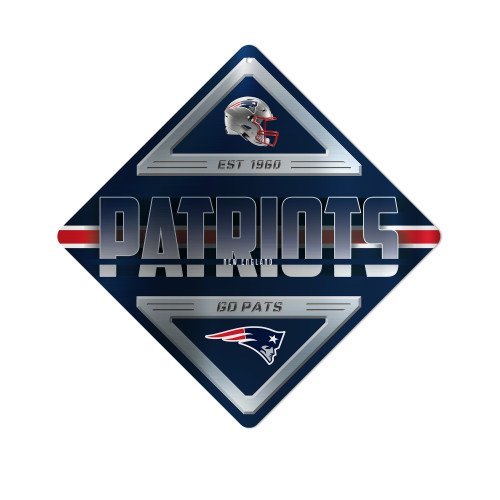 New England Patriots Sign Metal Diamond Shape - Sports Fan Shop