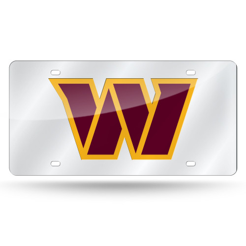 Washington Commanders License Plate Laser Cut Silver - Sports Fan Shop