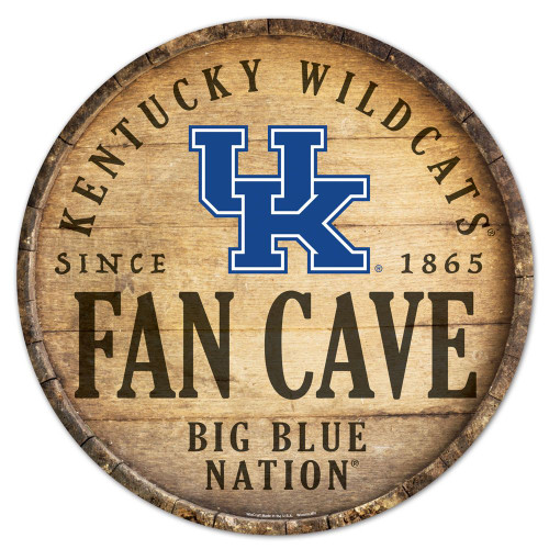 Kentucky Wildcats Sign Wood 14 Inch Round Barrel Top Design - Sports ...