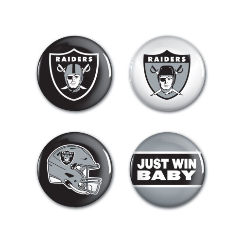 Las Vegas Raiders Buttons 4 Pack - Sports Fan Shop
