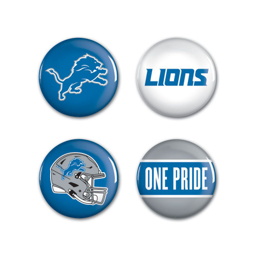 Detroit Lions Buttons 4 Pack - Sports Fan Shop