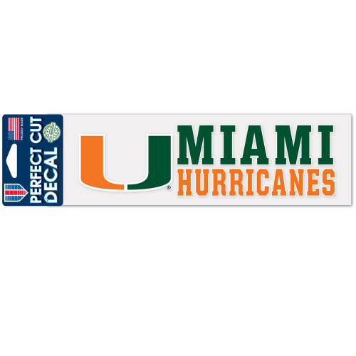 Miami Hurricanes Decal 3x10 Perfect Cut Color - Sports Fan Shop