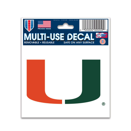 Miami Hurricanes Decal 3x4 Multi Use - Sports Fan Shop